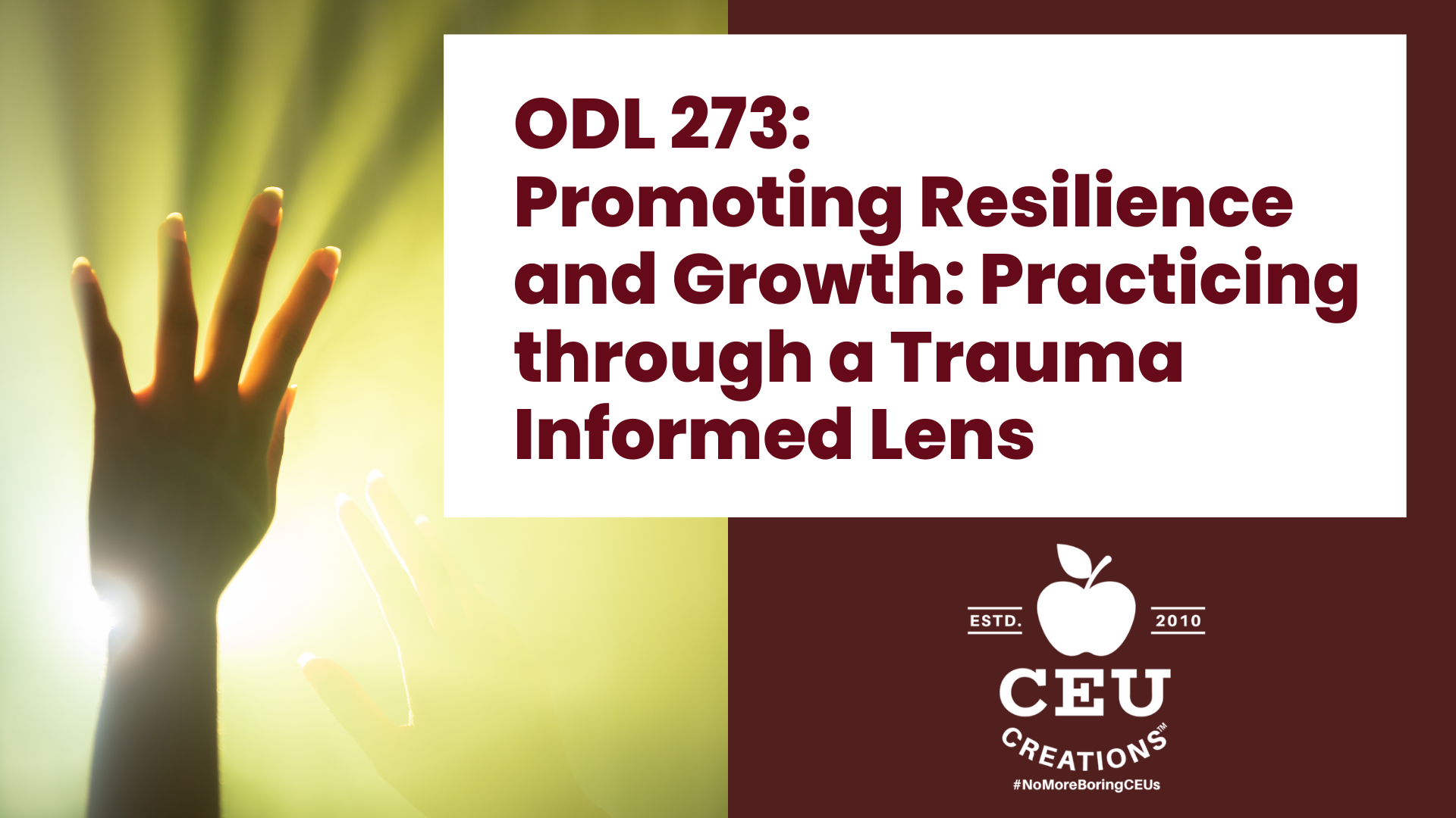 ODL 273: Promoting Resilience and Growth: Practicing through a Trauma ...